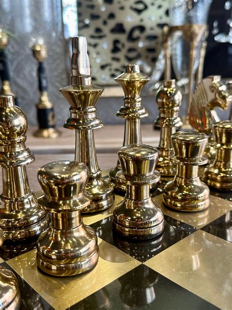 25 Inch Giant Premium Chess Set Luxury Metal Chess Set Handcrafted