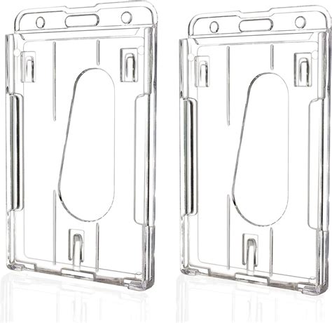 Odluzy Clear Vertical Hard Plastic Id Card Holder Hard Plastic