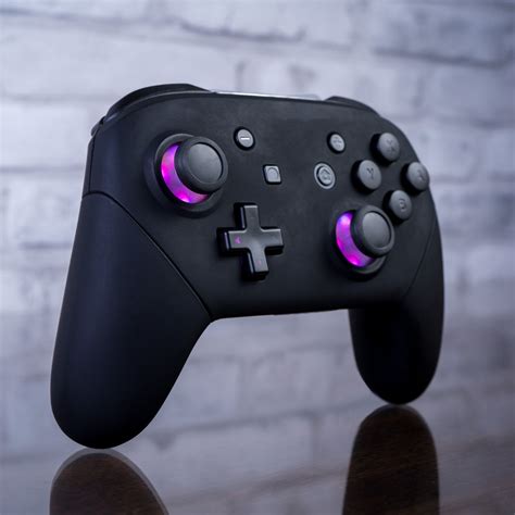 Custom Pro Controller Nintendo Switch Led Mod Black On Black With Back Gametraderzero