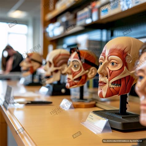 Ai创作图雕塑头颅模型 人类学标本 能人头骨模型 大脑标本 头部标本 头骨展览 医学头骨模型 古人类头骨模型 丧葬黏土面具 古人类研究中心 器官模型 木偶头雕刻 雕塑头盖骨 人头骨模型 解剖