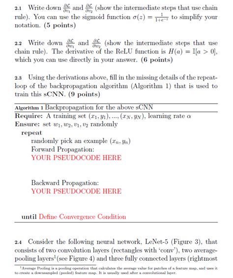2 Backpropagation 25 Points Consider The Following