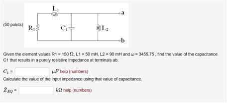 Solved 50 ﻿pointsgiven The Element Values