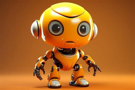 Premium Ai Image 3d Render Of Cute Orange Robot