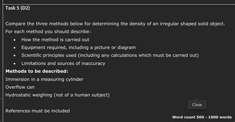 Solved Task 5 D2 Compare The Three Methods Below For Determining