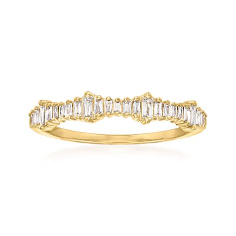 Ross Simons 020 Ct Tw Baguette Diamond Ring In 14kt Yellow Gold