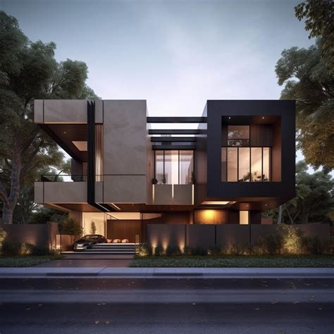 Premium Ai Image Modern Residential House Exterior Architectural