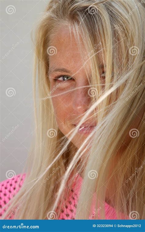 Pretty Sun Tanned Blond Girl In Natural Light Stock Images Image