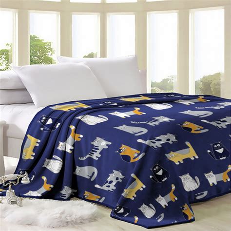 Плед флісовий Emily Cats синій 150x220 см 93967525 купити онлайн на Rozetka