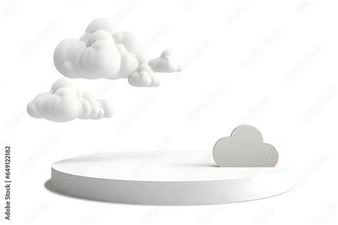 Podium And Minimal Cloud Scene 3d Display Product Display Presentation