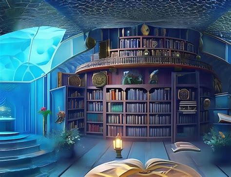 premium ai image a magical 3d library filled with floating books and mystical artifacts
