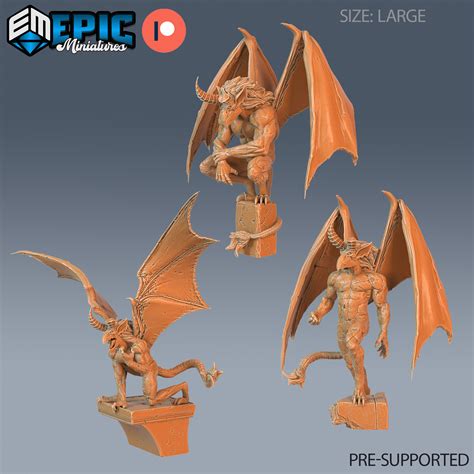 3d File Gargoyle Set ‧ Dnd Miniature ‧ Tabletop Miniatures ‧ Gaming Monster ‧ 3d Model ‧ Rpg