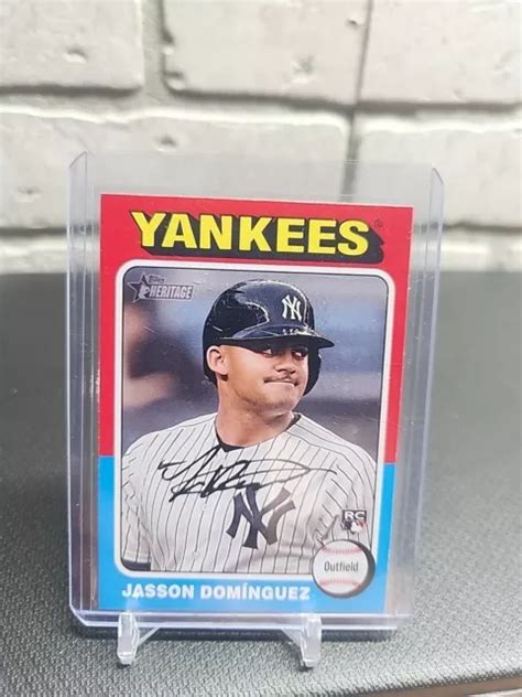 2024 Topps Heritage 399 Jasson Dominguez Rc Rookie Yankees Eur 1 15 Picclick It