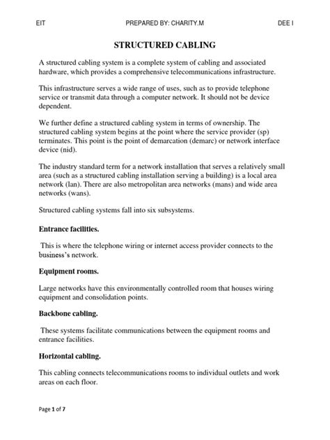 11 Structured Cabling Pdf Network Topology Computer Network