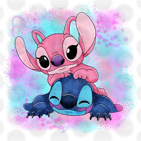 Stitch Angel Cute Clip Art Png Cartoon Clipart Sublimation Etsy