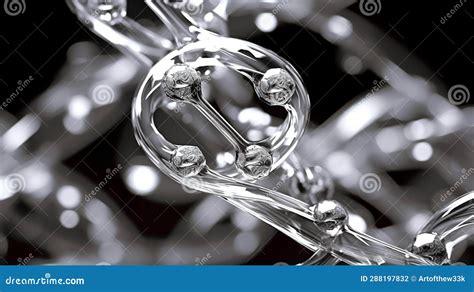 Translucent Glass Dna Structure Illuminated Abstract Molecular Art