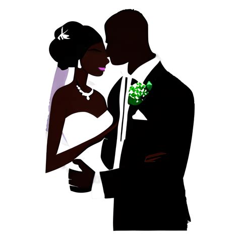 African American Bride And Groom Clipart