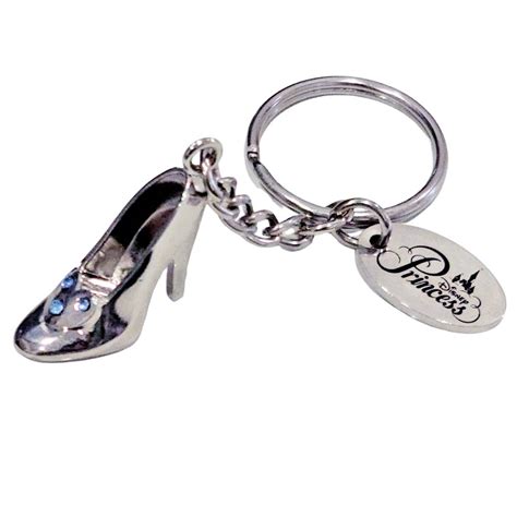 Disney Keychain Princess Cinderella Slipper With Blue Gems