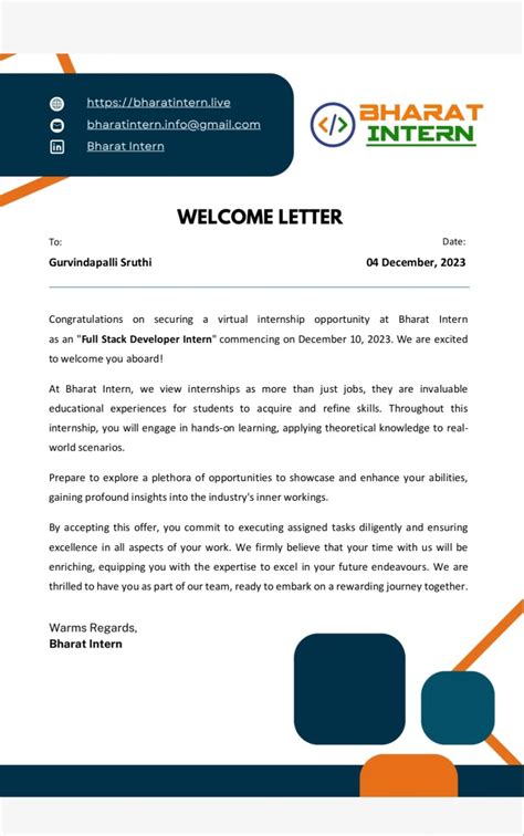 Gurvindapalli Sruthi On Linkedin Bharatintern Bharatinternship