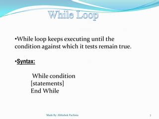 Vb Net Loop Structure PPT