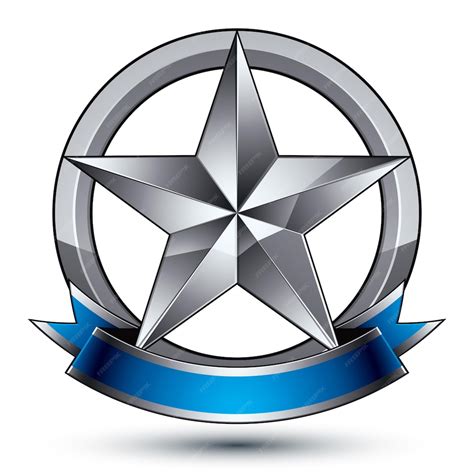 웹 및 그래픽 디자인에 사용하기에 가장 적합한 오각형 은색 별 기호가 있는 매력적인 벡터 템플릿입니다 멋진 부드러운 스트립 명확한 Eps8 벡터가 있는 개념적 전령