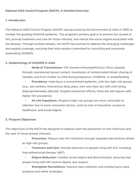 National Aids Control Program Nacp A Detailed Overview Pdf Hiv Aids Hiv