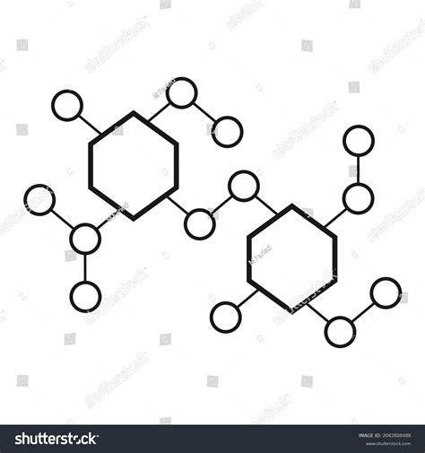 Molecular Structure Hexagon Vector Drawing Stock Vector Royalty Free 2042808488 Shutterstock
