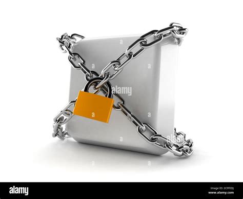 Keyboard Key With Chain And Padlock Isolated On White Background Stock Photo Alamy