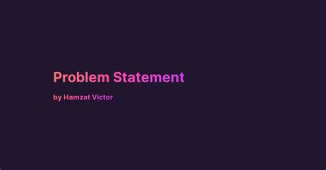 Problem Statement