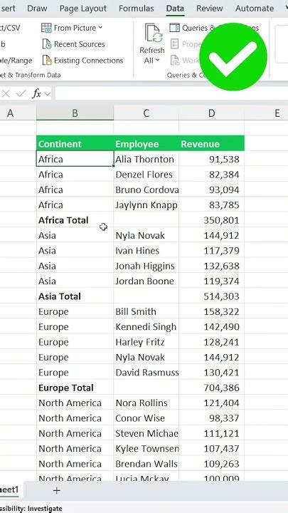 Add Subtotals Automatically In Excel Shorts Youtube