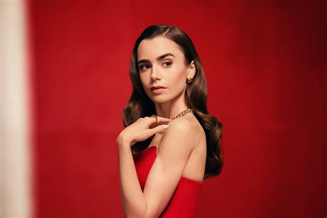 Lily Collins Red Hd Wallpaper Hd Celebrities 4k Wallpapers Images And Background Wallpapers Den