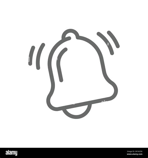 Bell Ringing Notification Line Icon Outlined Simple Vector Symbol