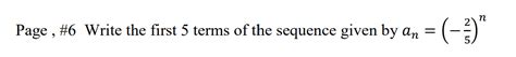 Solved Page 6 Write The First 5 Terms Of The Sequence