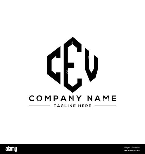 Cev Letter Logo Design With Polygon Shape Cev Polygon And Cube Shape