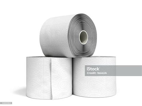 화장지 롤 흰색 배경에 3d 렌더링 3차원 형태에 대한 스톡 사진 및 기타 이미지 3차원 형태 가정 생활 개념 Istock