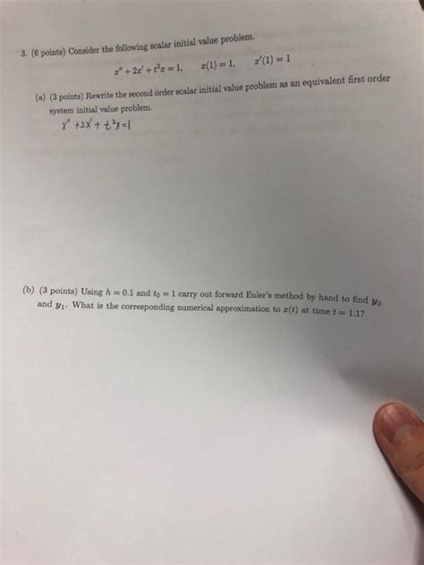 Solved 3 6 Points Consider The Following Scalar Initial