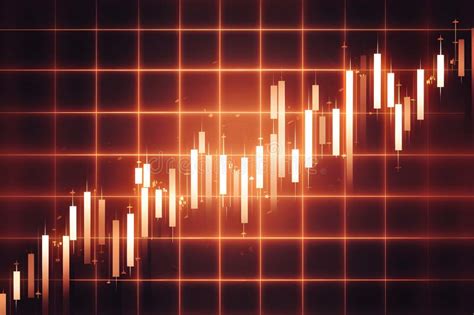 Stock Market Graph Dynamic Financial Trends In Glowing Orange Stock