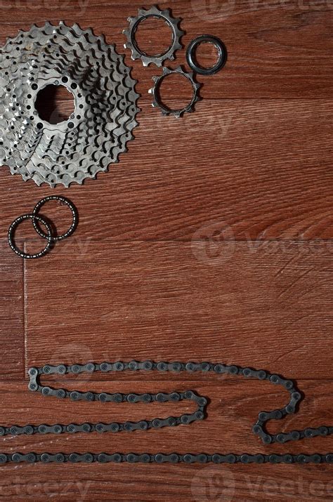 Some Composition Of A Bicycle Chain Several Sprockets And Other