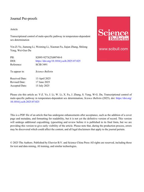 Pdf Transcriptional Control Of Male Specific Pathway In Temperature