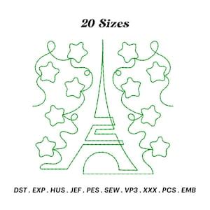 Eiffel Tower Quilt Embroidery Design Quilt Block Embroidery Pattern Paris Theme Quilting
