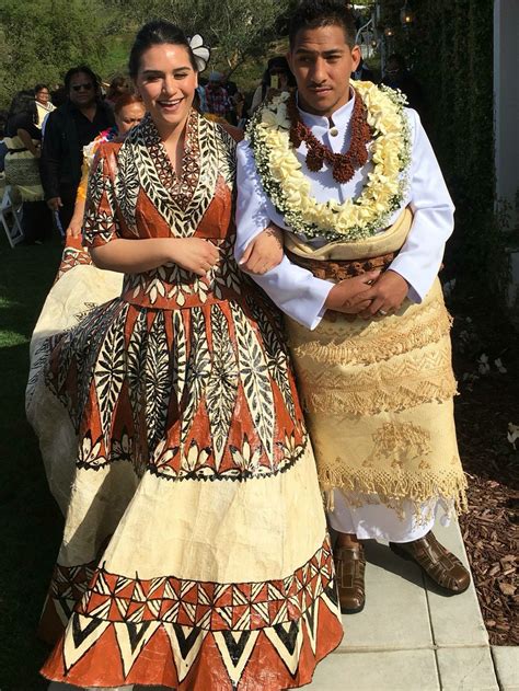 Tongan Couple On Their Wedding Day Polynesian Dress Tongan Clothing