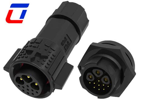 12 Pin Waterproof Led Connector 3 Power 9 Signal Waterproof Bulkhead
