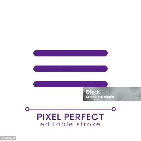 Hamburger Menu Button Pixel Perfect Rgb Color Ui Icon Stock Illustration Download Image Now