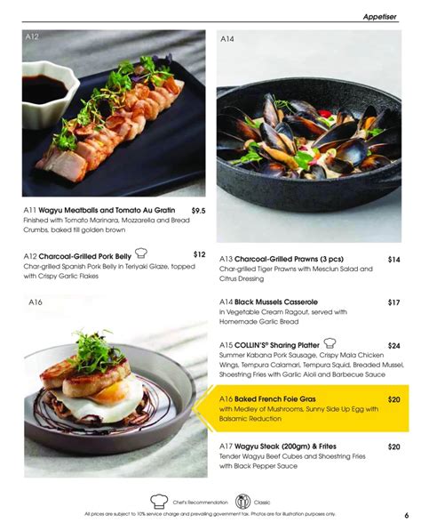 Collins Singapore Menu Prices Updated Apr 2024