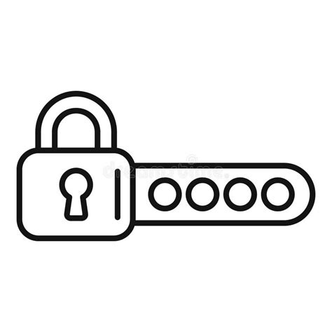 New Password Lock Icon Outline Vector Secure Message Stock Vector