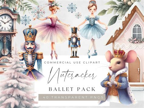 Nutcracker Princess Clipart Winter Clip Art Pastel Ballet Clip Art Ballerina Fairy Tale