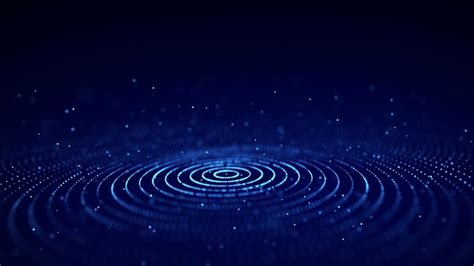 Premium Photo Abstract Blue Background Of Circular Flow Of Particles Digital Cyberspace