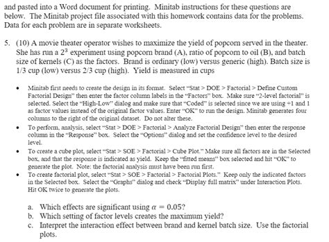 Minitab Questions Use Minitab For The Following Chegg Com