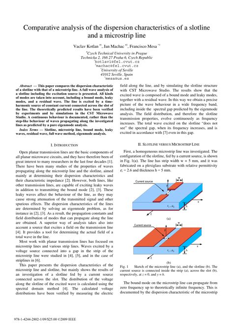 Pdf Comparative Analysis Of The Dispersion Characteristics Of A