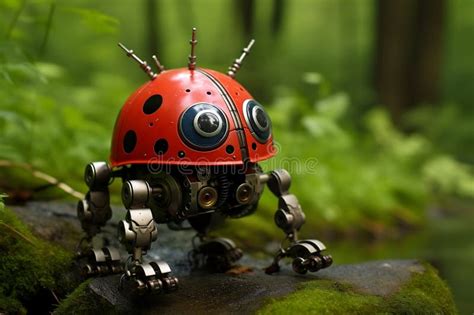 Insect Inspired Robot Ladybug S Nature Adventure Generative By Ai Stock Illustration