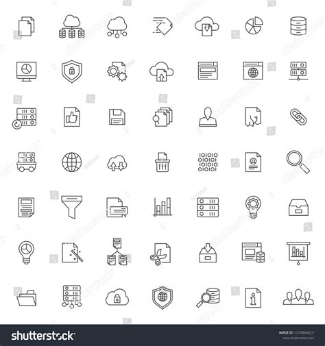 Big Set Database Icons Vector Design Stock Vector Royalty Free 1210964623 Shutterstock